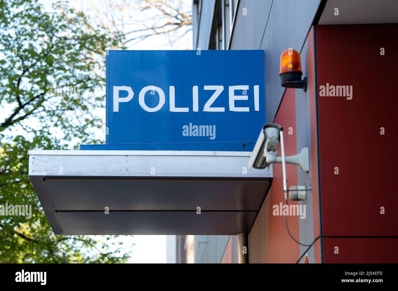 Munich, Germany. 20th Apr, 2022. A sign with the inscription "Polizei ...