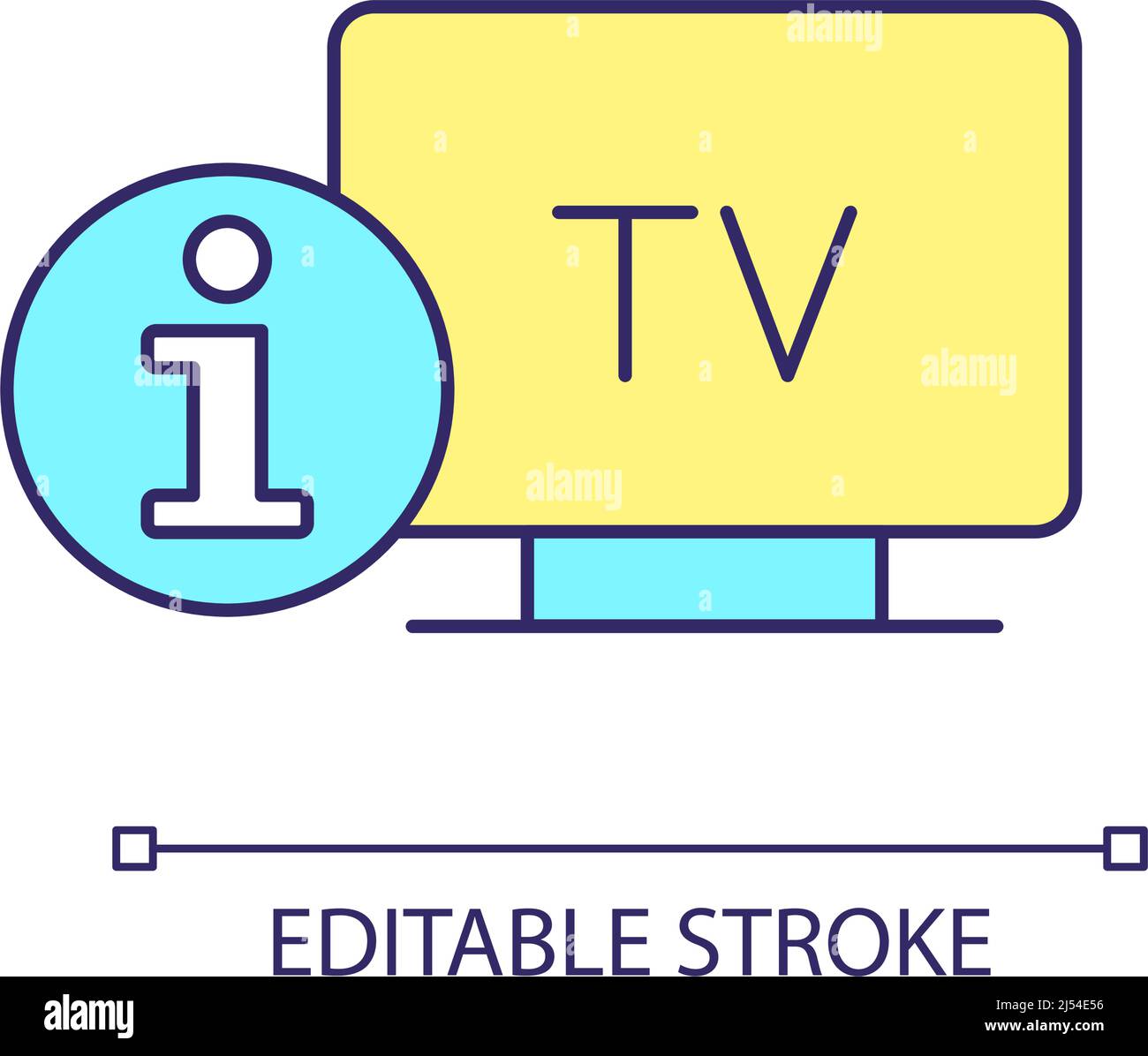 Getting information from television RGB color icon Stock Vector Image ...