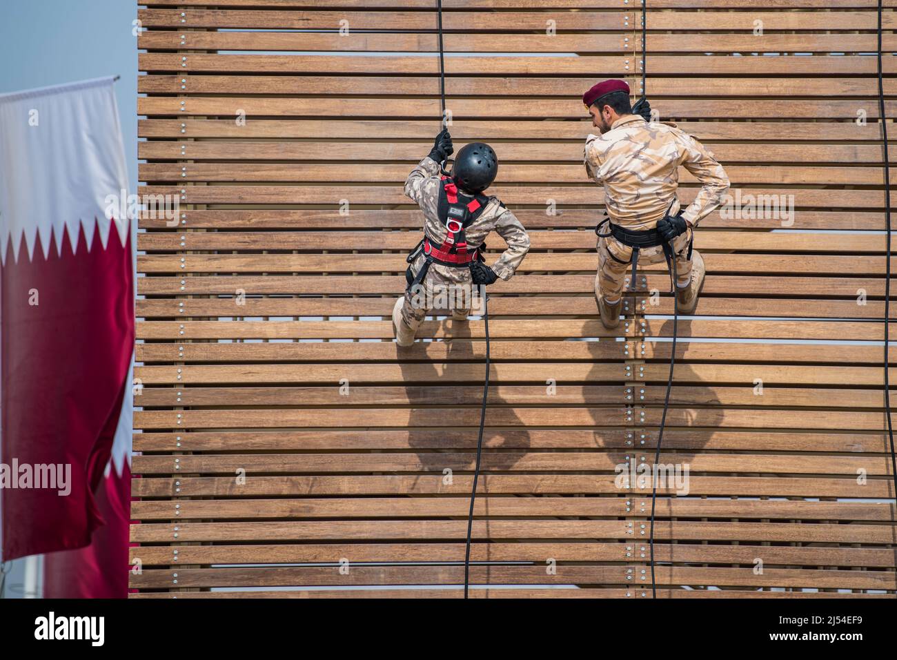 Doha, Qatar, December 18,2019. Qatari children are playing at an ...