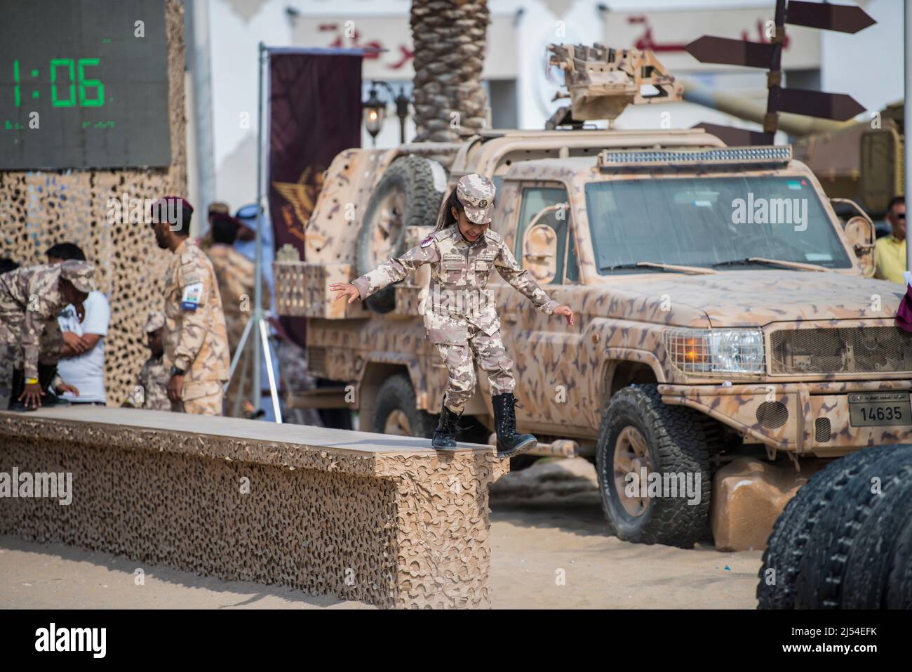 Doha, Qatar, December 18,2019. Qatari children are playing at an ...