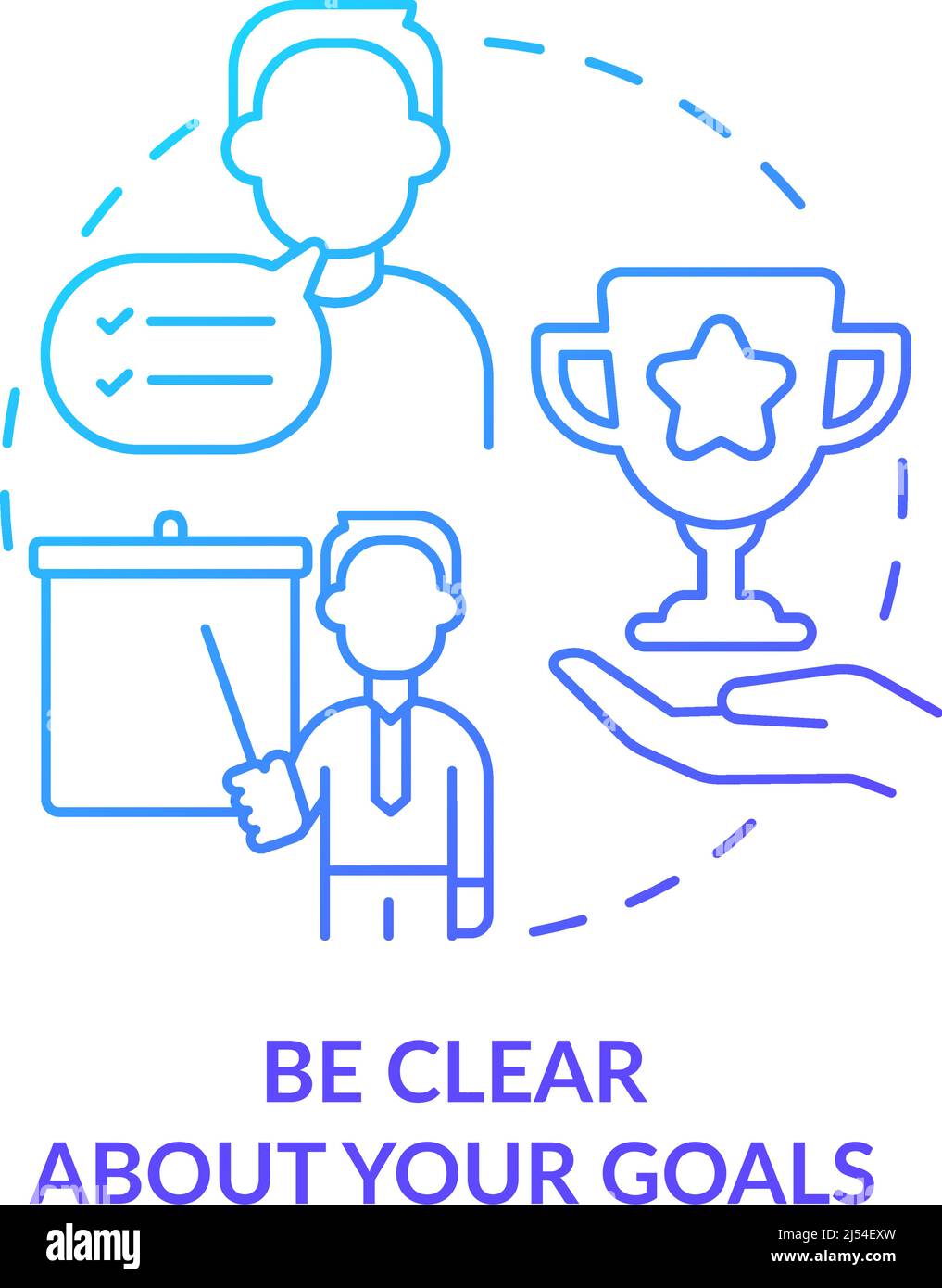 Be clear about your goals blue gradient concept icon Stock Vector Image ...