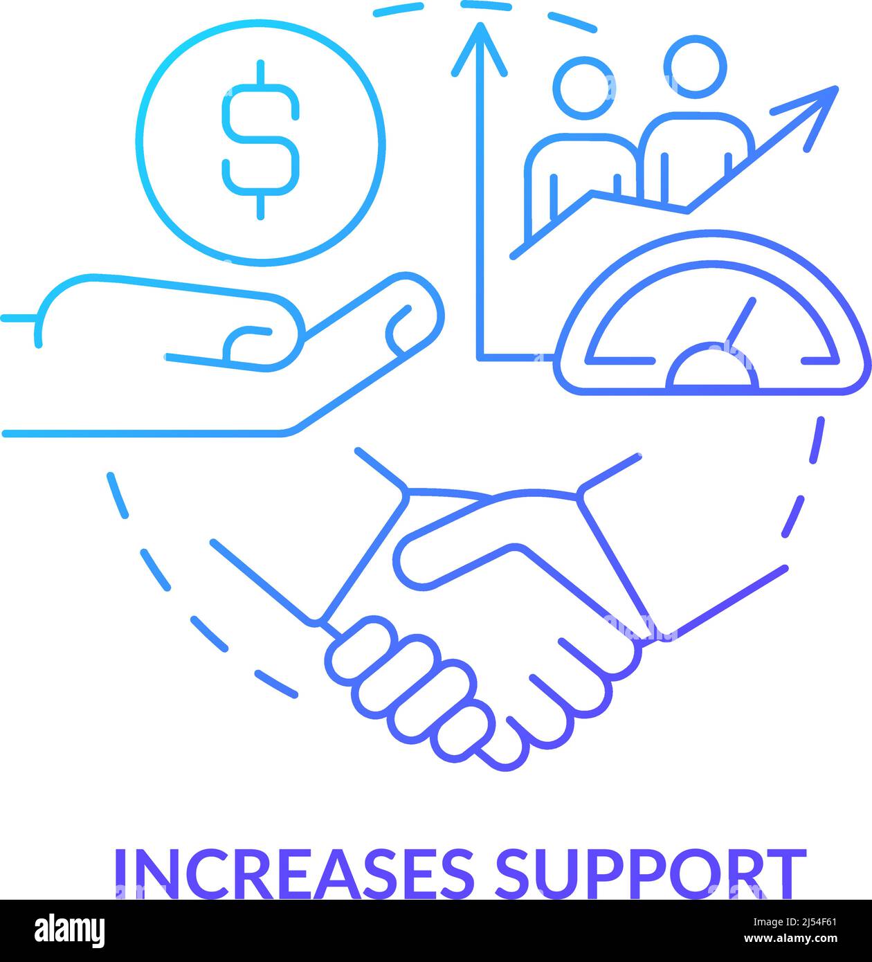 Increases support blue gradient concept icon Stock Vector Image & Art ...