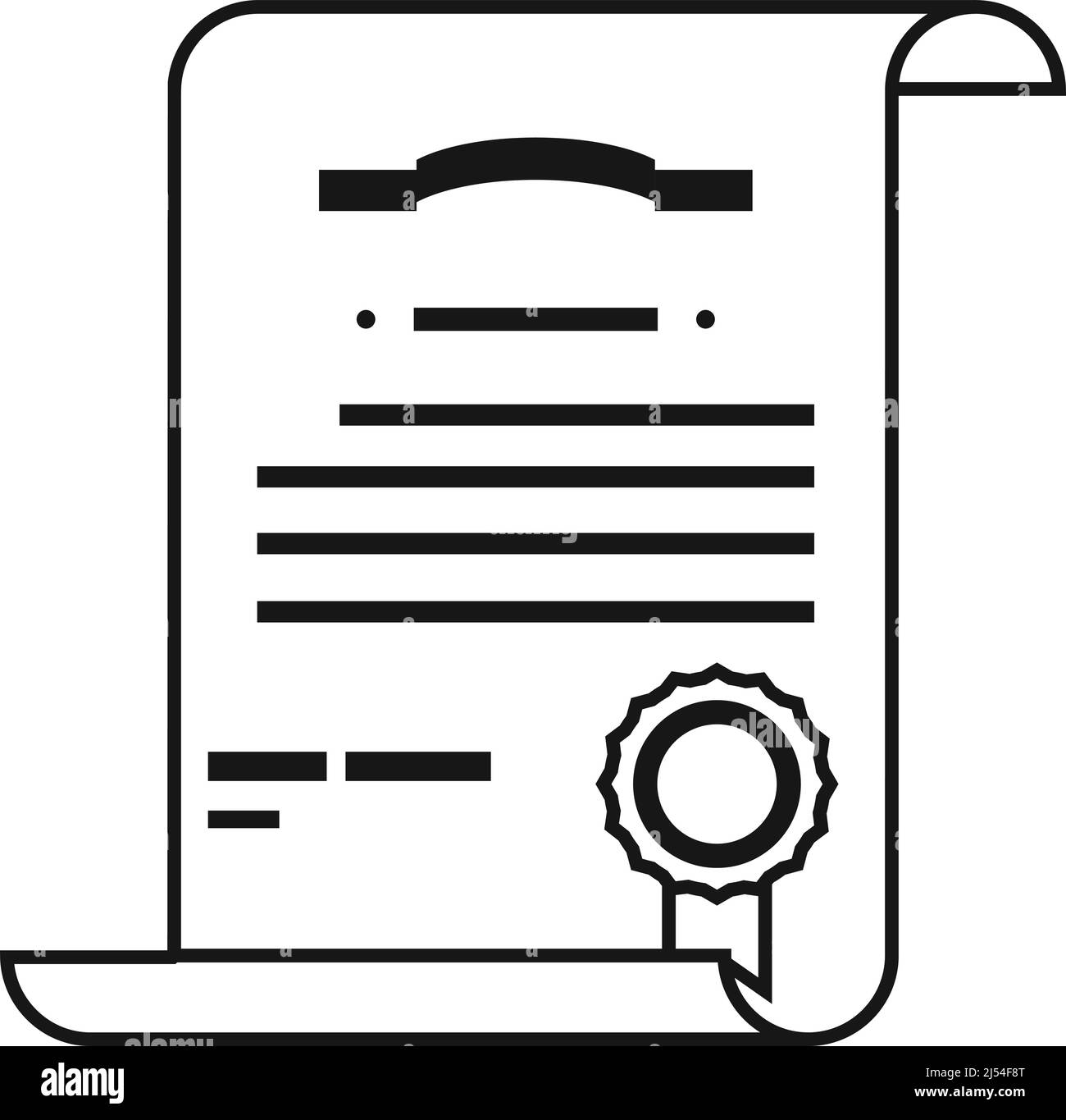 Certificate document icon with license badge Cut Out Stock Images ...