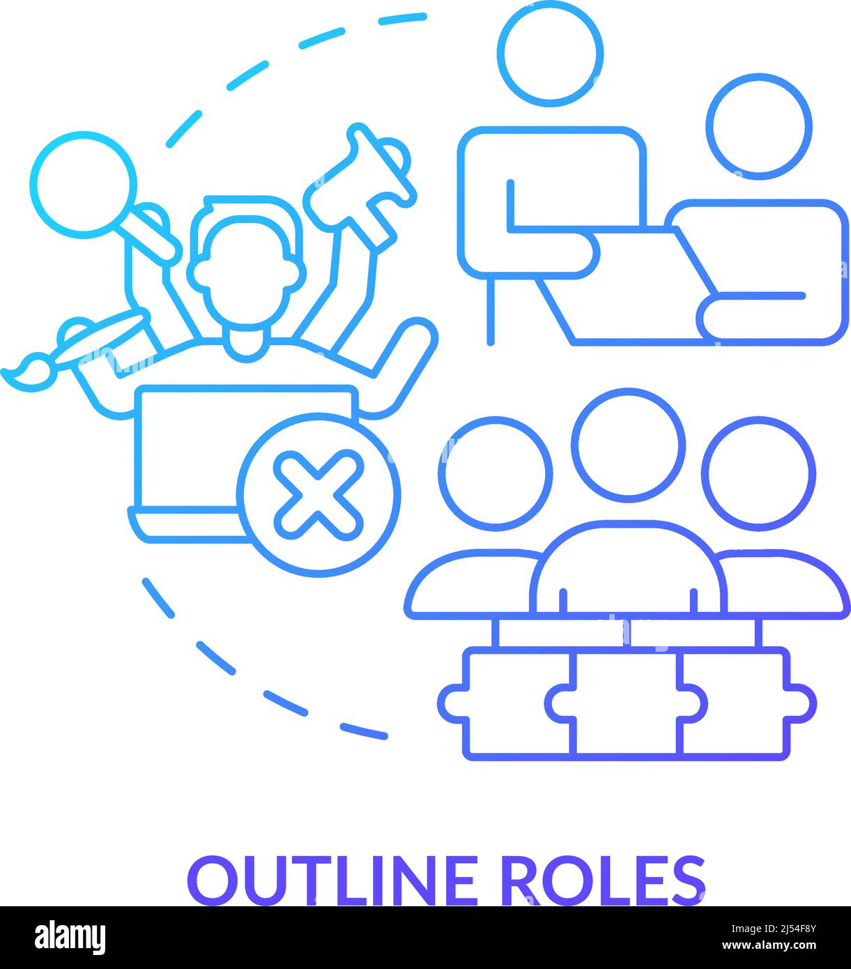 Outline roles blue gradient concept icon Stock Vector Image & Art - Alamy
