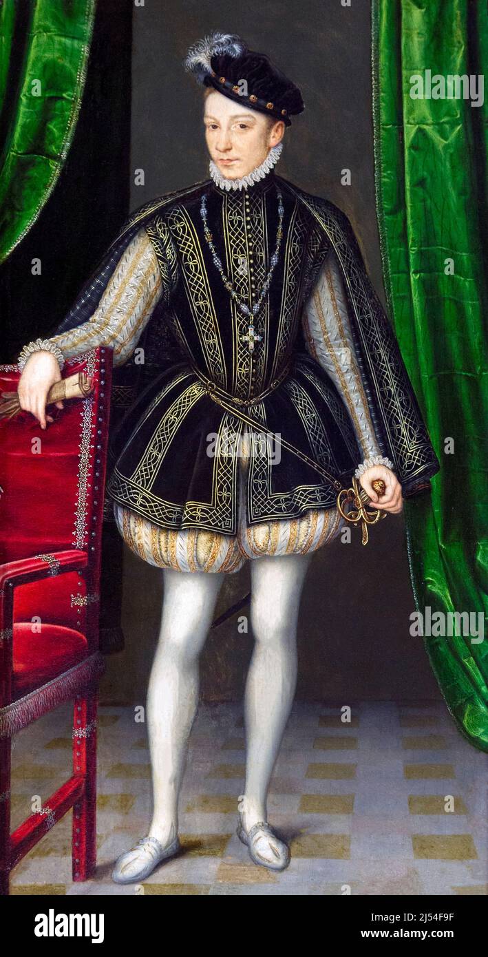 Charles IX, King of France, Studio of Francois Clouet, 16th century ...
