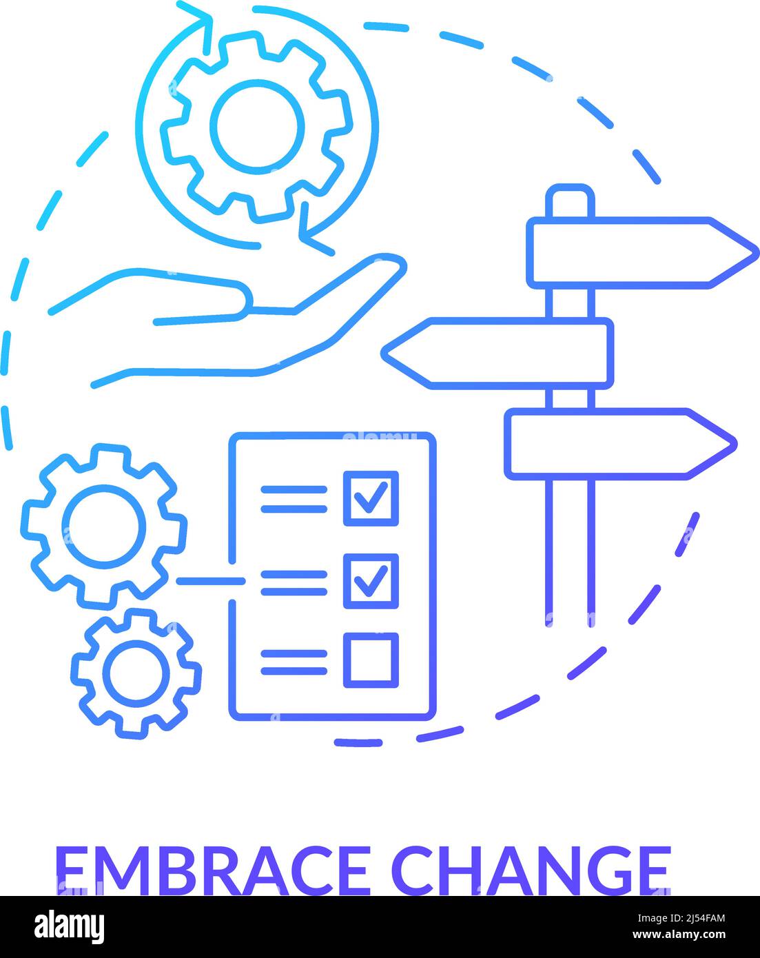 Embrace change blue gradient concept icon Stock Vector Image & Art - Alamy