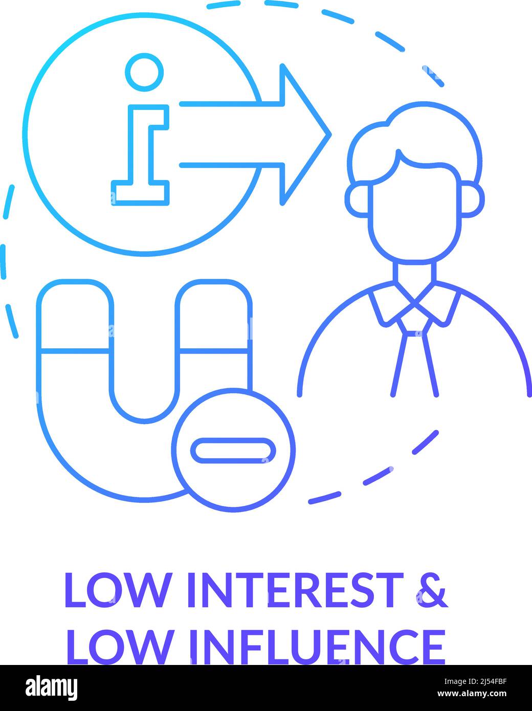 Low interest and low influence blue gradient concept icon Stock Vector ...