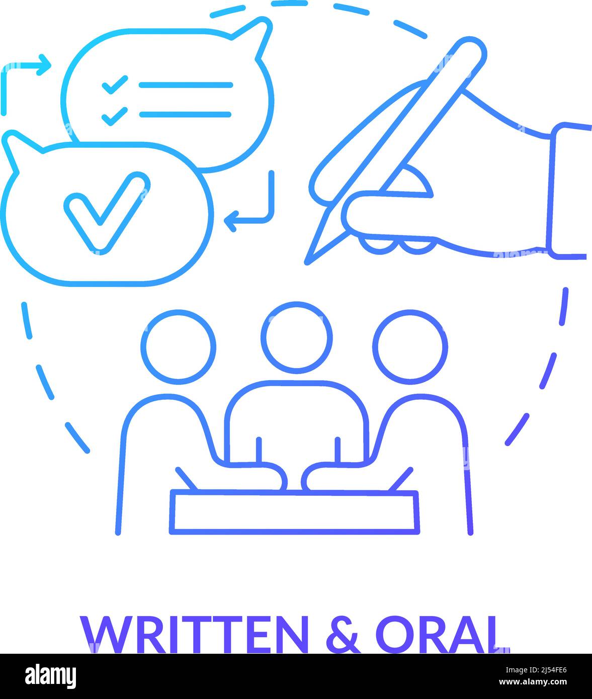 Written and oral blue gradient concept icon Stock Vector Image & Art ...