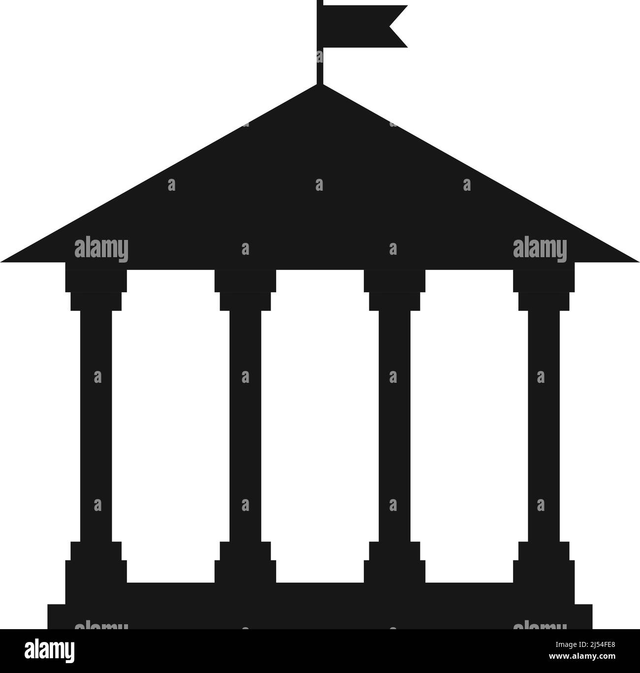 University black icon. Ancient column bulding. Education symbol Stock ...