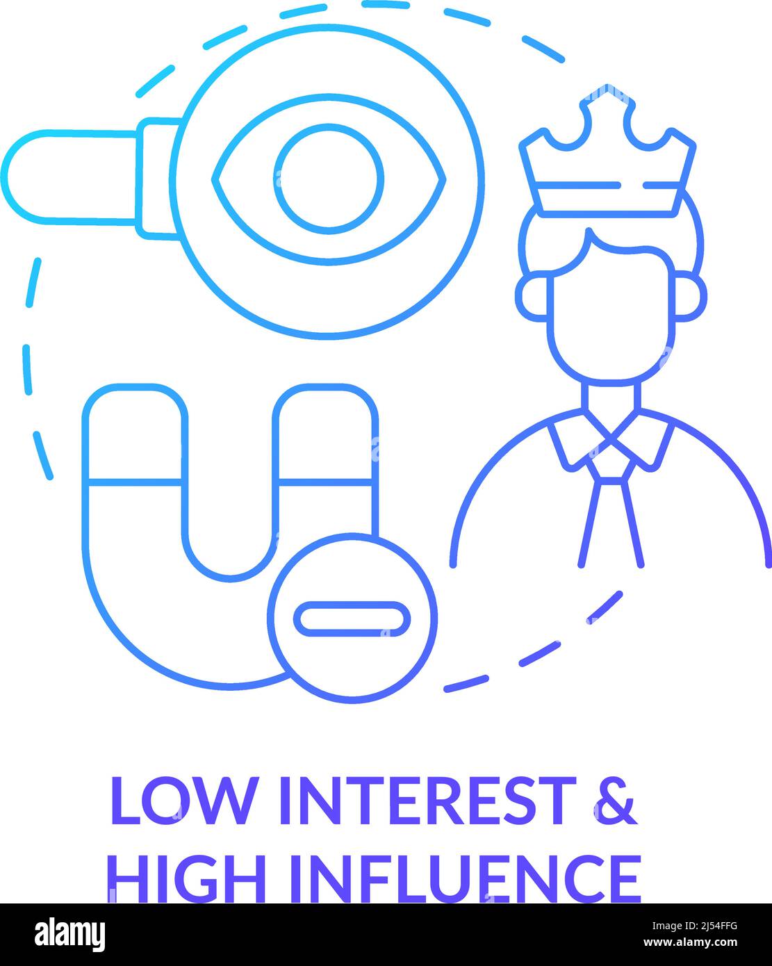 Low interest and high influence blue gradient concept icon Stock Vector ...