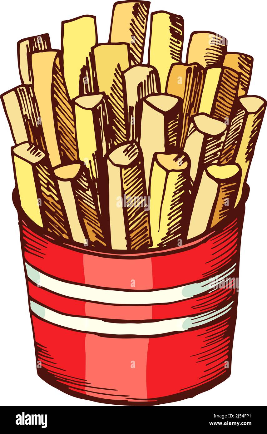 French fries red pack. Tasty potato snack Stock Vector Image & Art - Alamy