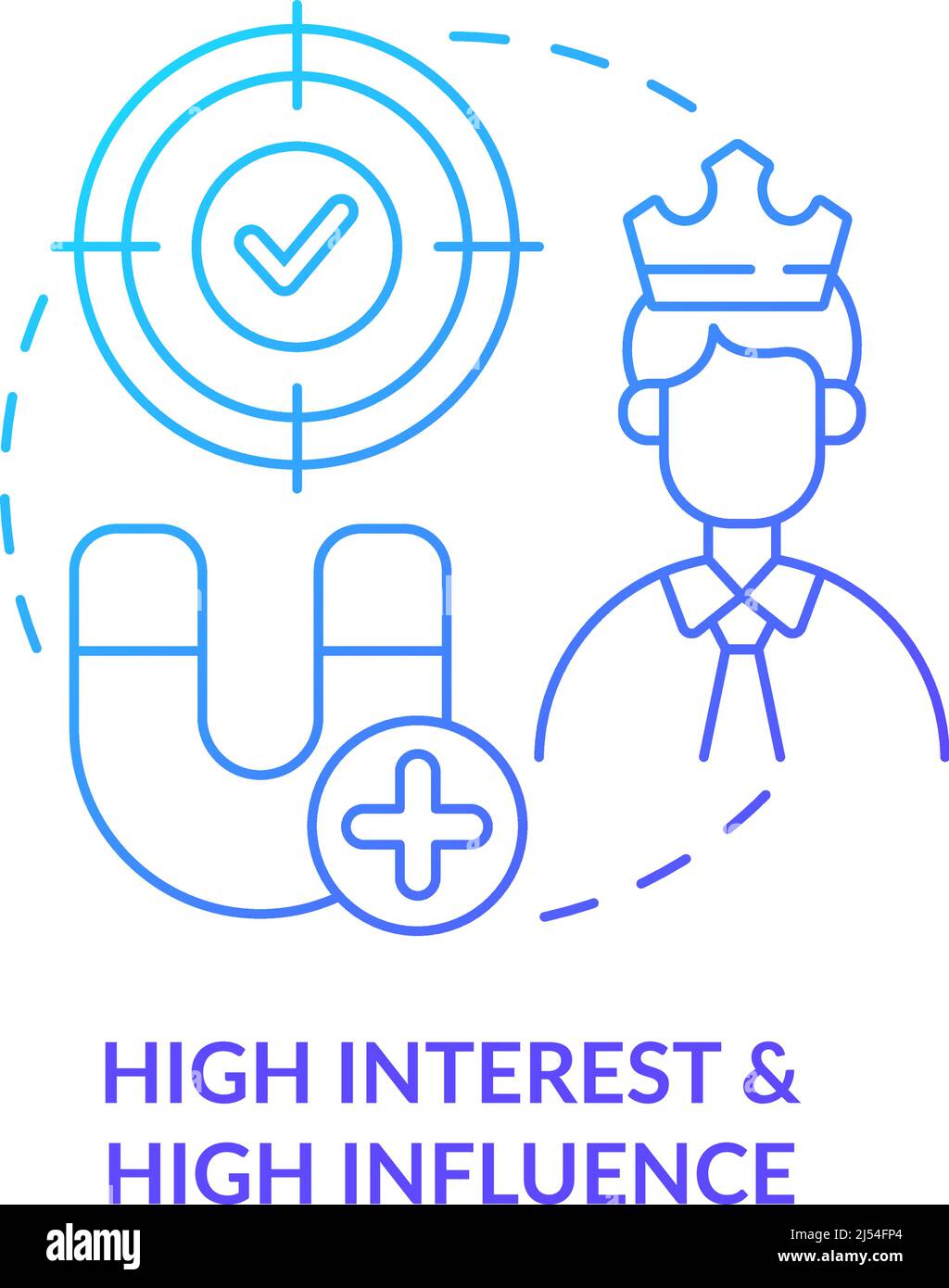 High interest and high influence blue gradient concept icon Stock ...