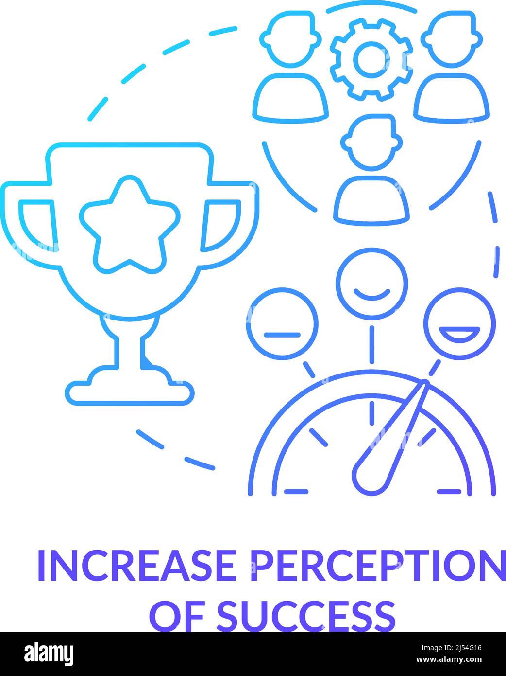 Increase perception of success blue gradient concept icon Stock Vector ...