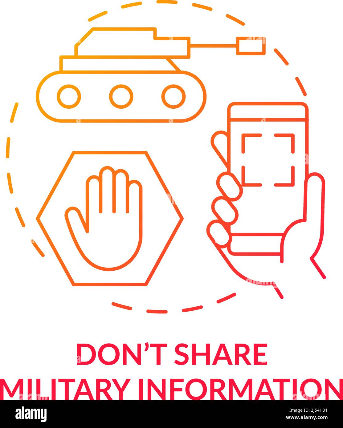 Dont share military information red gradient concept icon Stock Vector ...