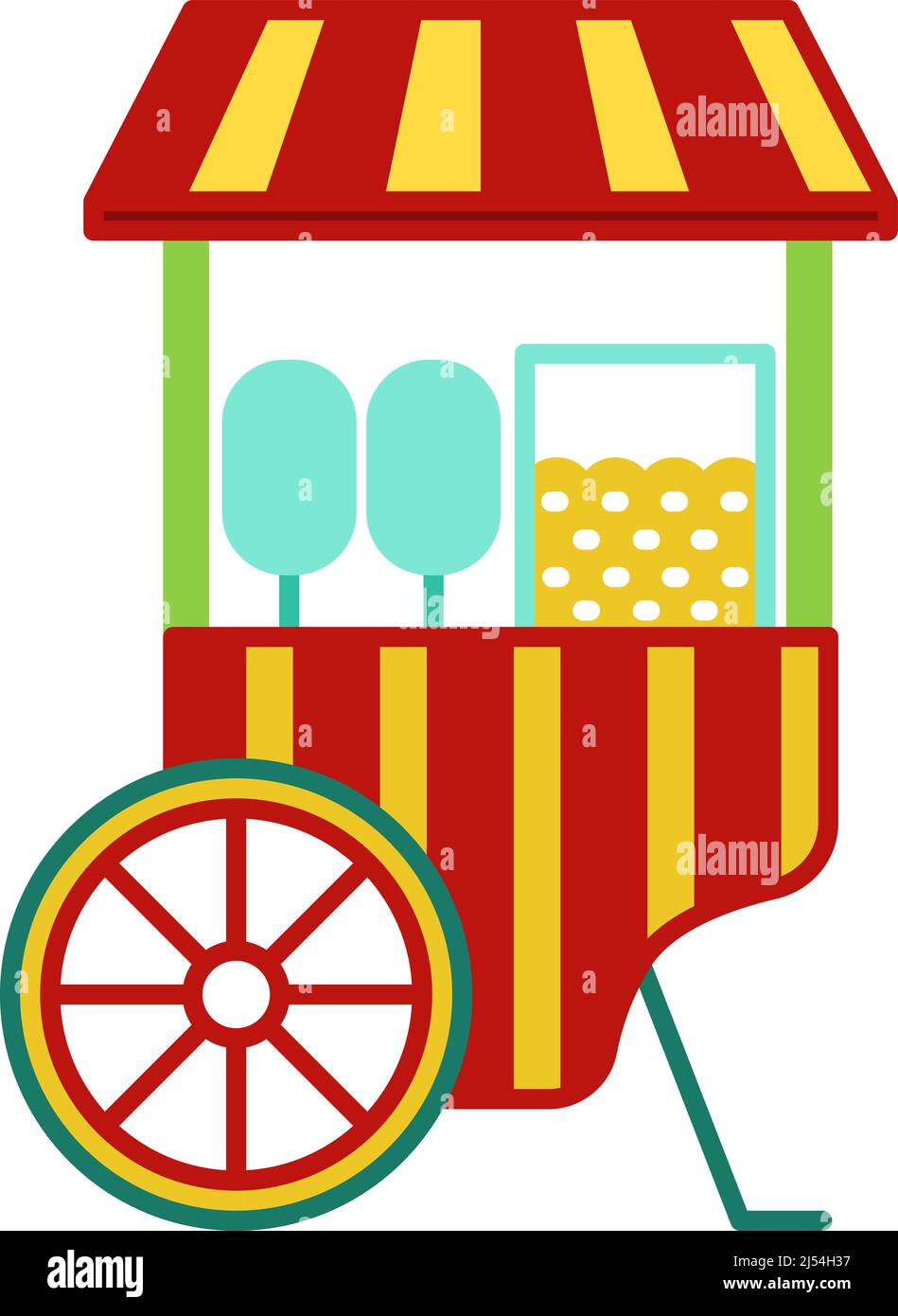 Street food stand. Red popcorn carnival cart Stock Vector Image & Art ...
