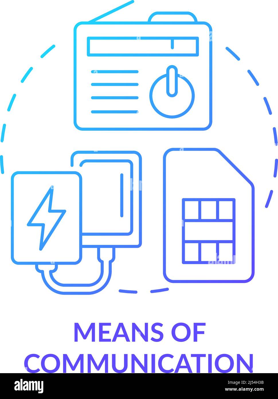 Means of communication blue gradient concept icon Stock Vector Image ...