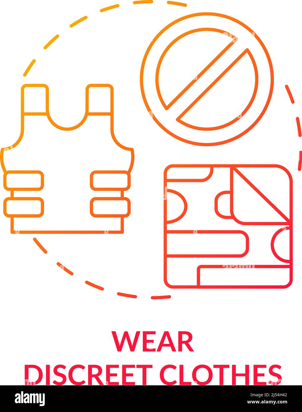 Wear discreet clothes red gradient concept icon Stock Vector Image ...