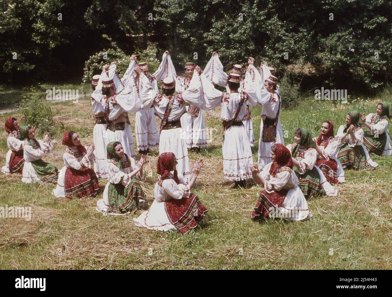 Group of Romanians from the Maramures region performing a traditional ...