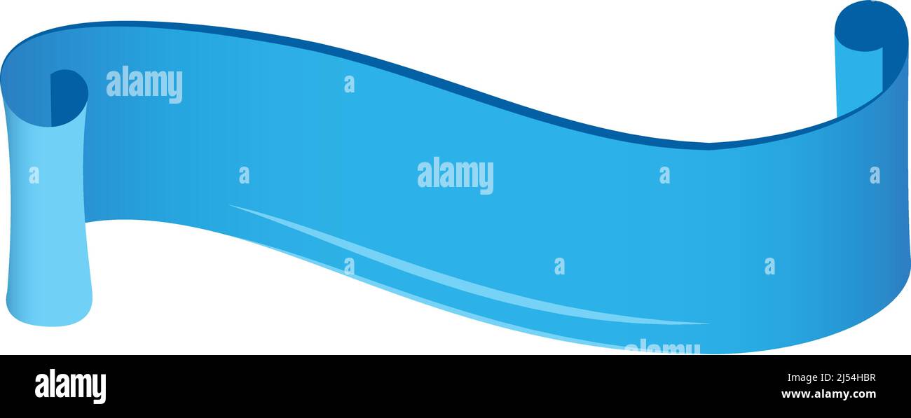 Blue scroll ribbon. Cartoon empty heading template Stock Vector Image ...