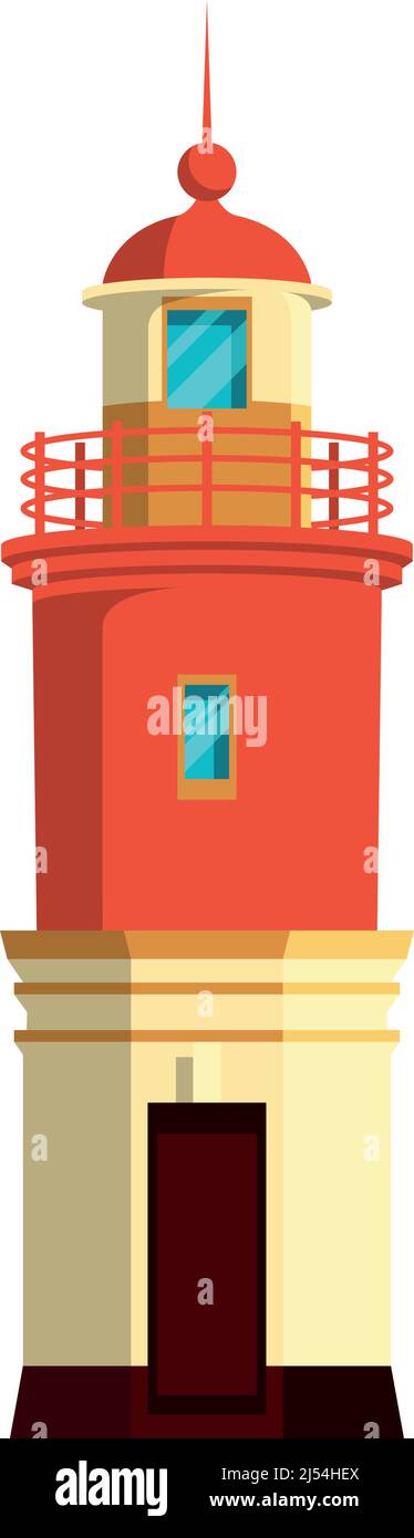 Marine coast light beacon. Cartoon lighthouse icon Stock Vector Image ...