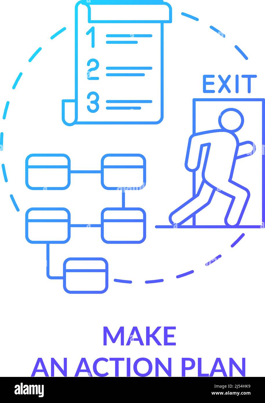 Make action plan blue gradient concept icon Stock Vector Image & Art ...