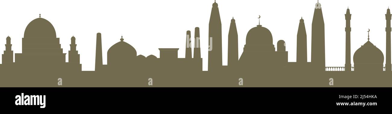 Middle east city silhouette. Arabic urban architecture Stock Vector ...