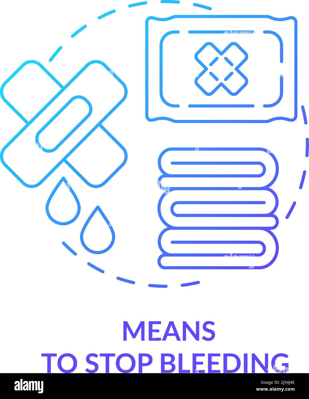 Means to stop bleeding blue gradient concept icon Stock Vector Image ...