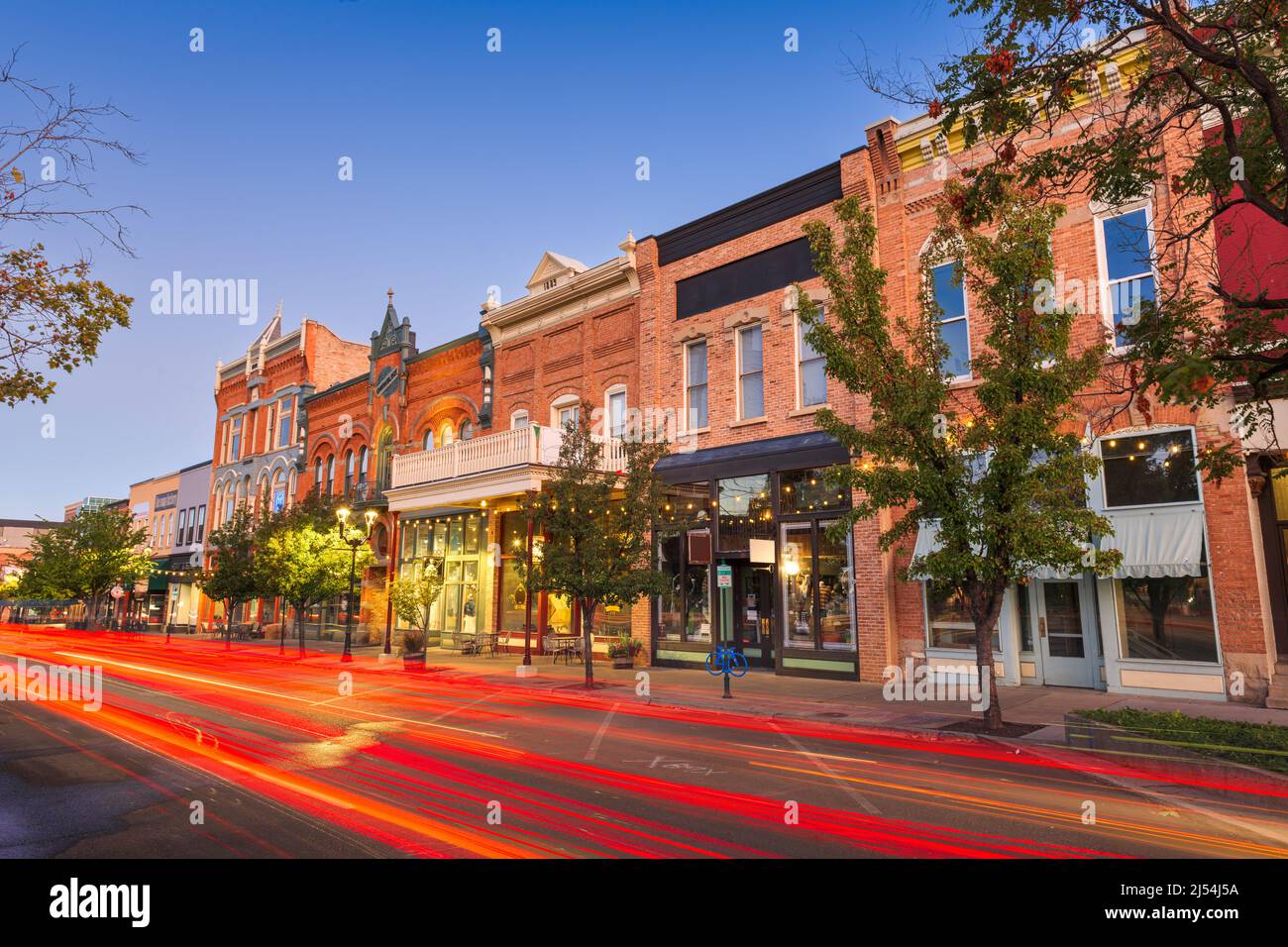 Provo, Utah, USA downtown on Center Street at dusk Stock Photo - Alamy