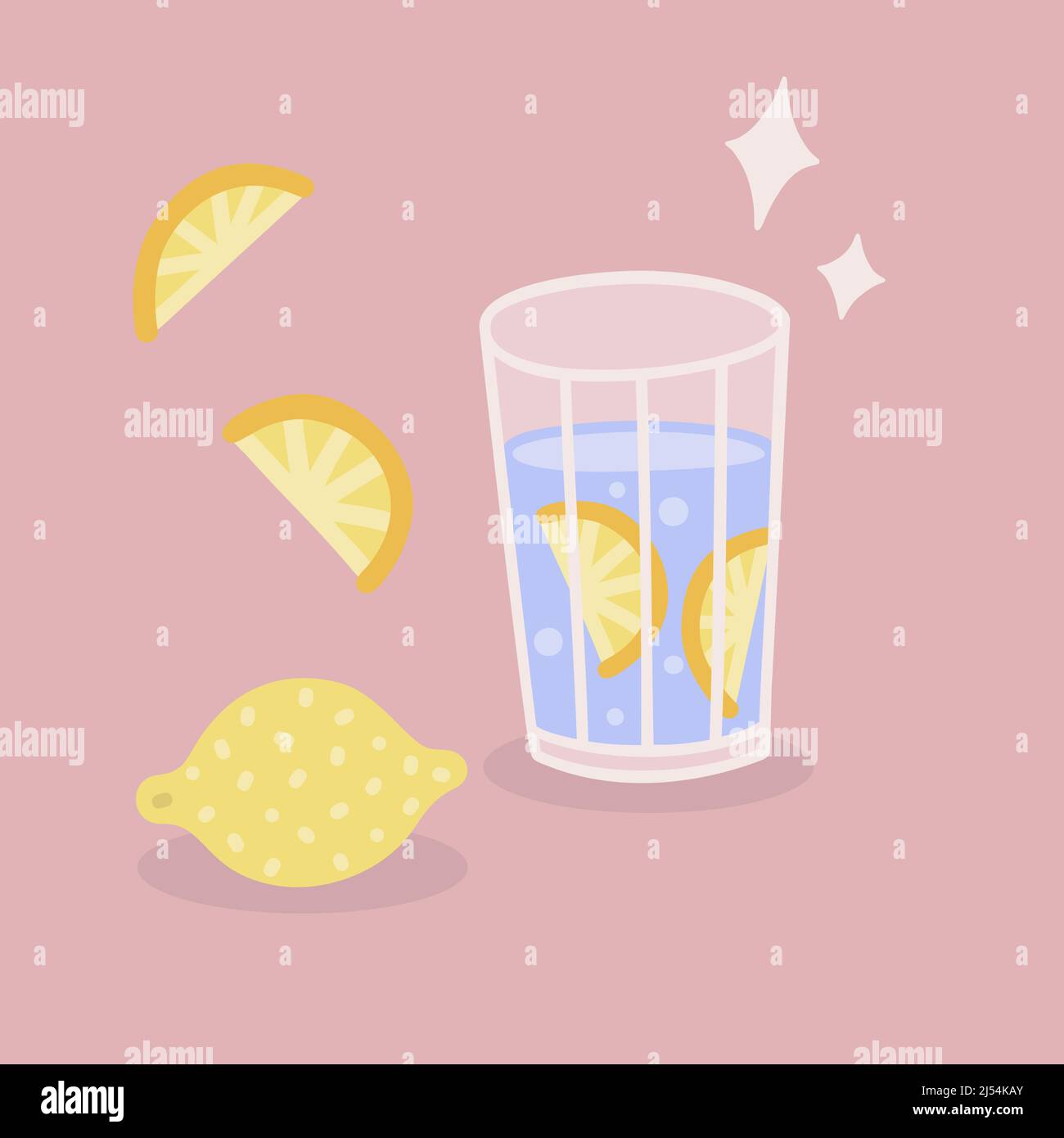 Glass detox water lemon Stock Vector Images - Alamy