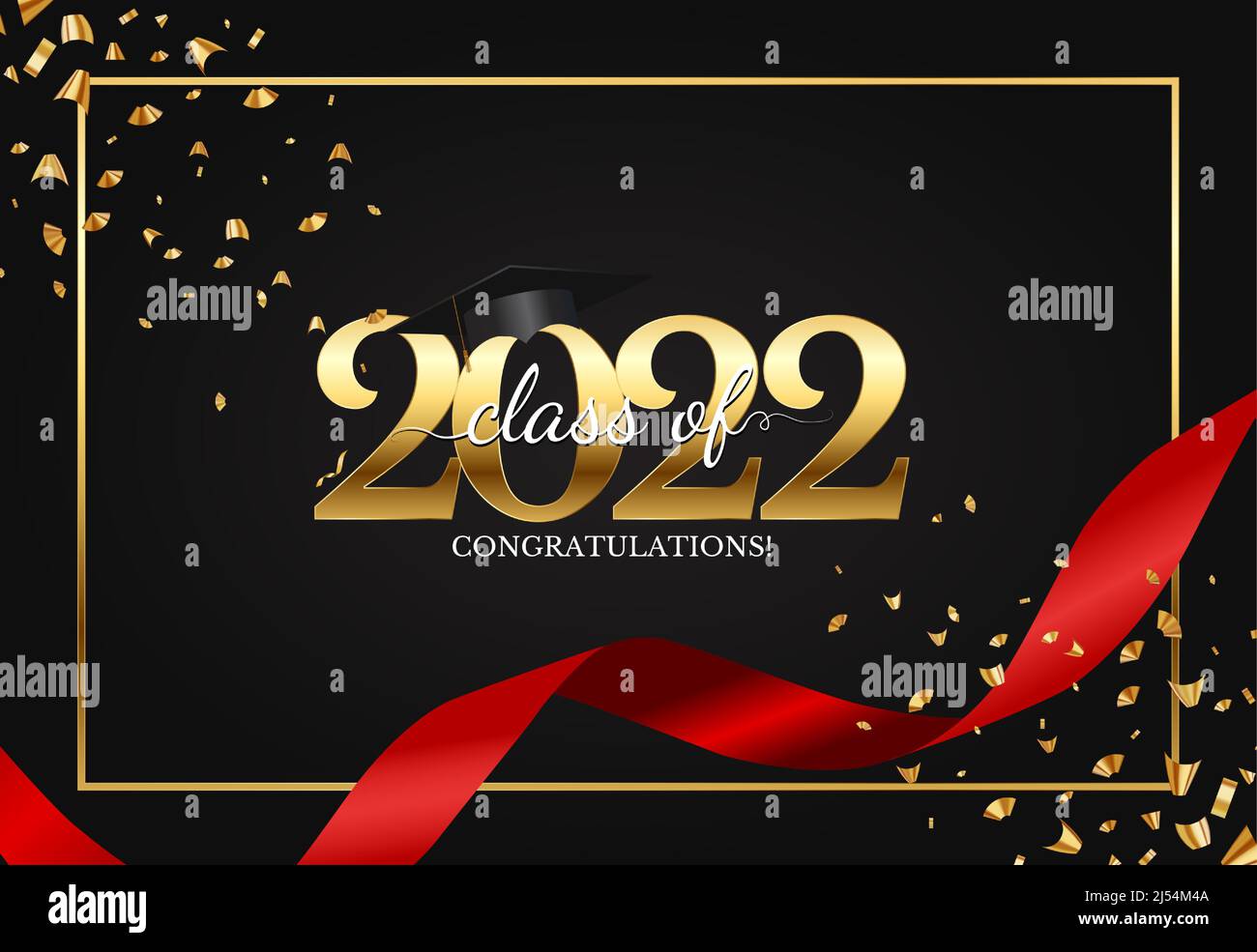 Graduation class of 2022 greeting card. Vector Illustration. EPS10 ...