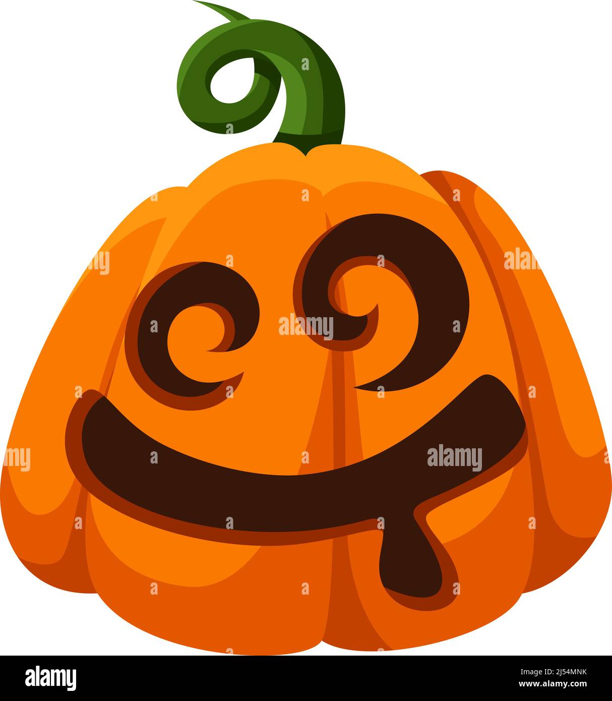 Crazy pumpkin face. Halloween party orange sign Stock Vector Image ...