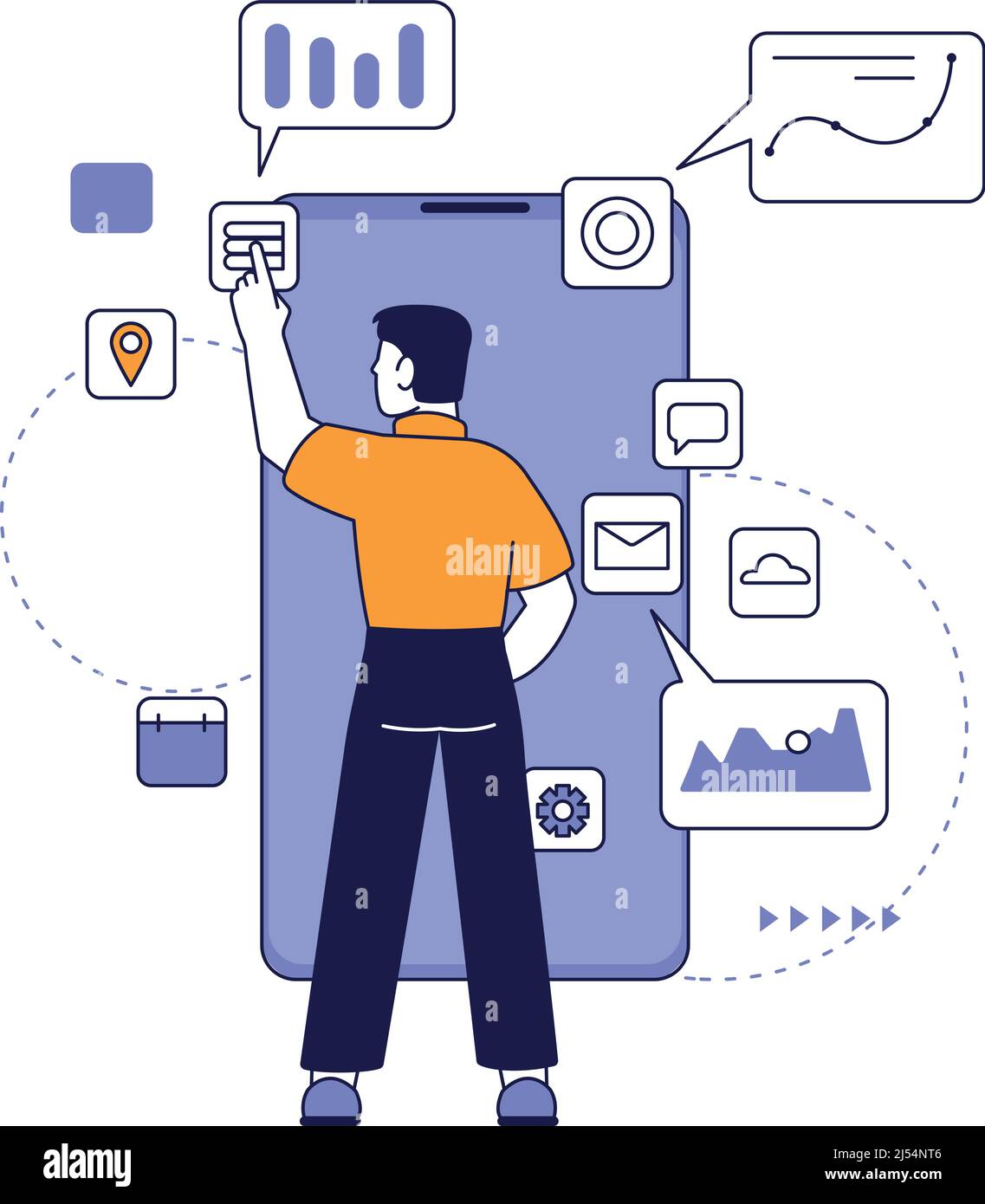 Mobile app development process. Developer designing interface Stock Vector Image & Art - Alamy