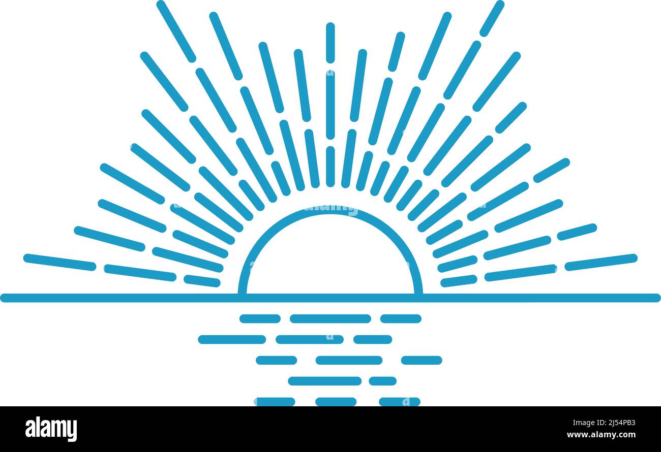 Vintage sunset symbol. Ethnic sunrise line icon Stock Vector Image ...