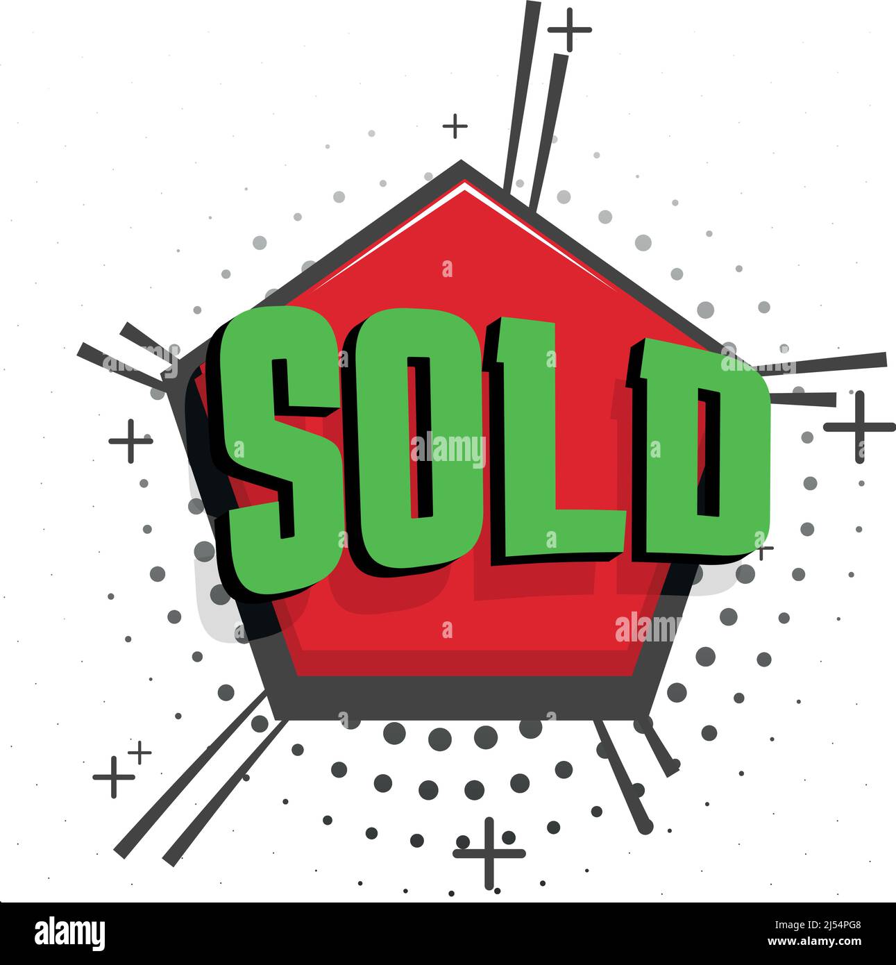 Sold sticker in pop art style with halftone effect Stock Vector Image ...