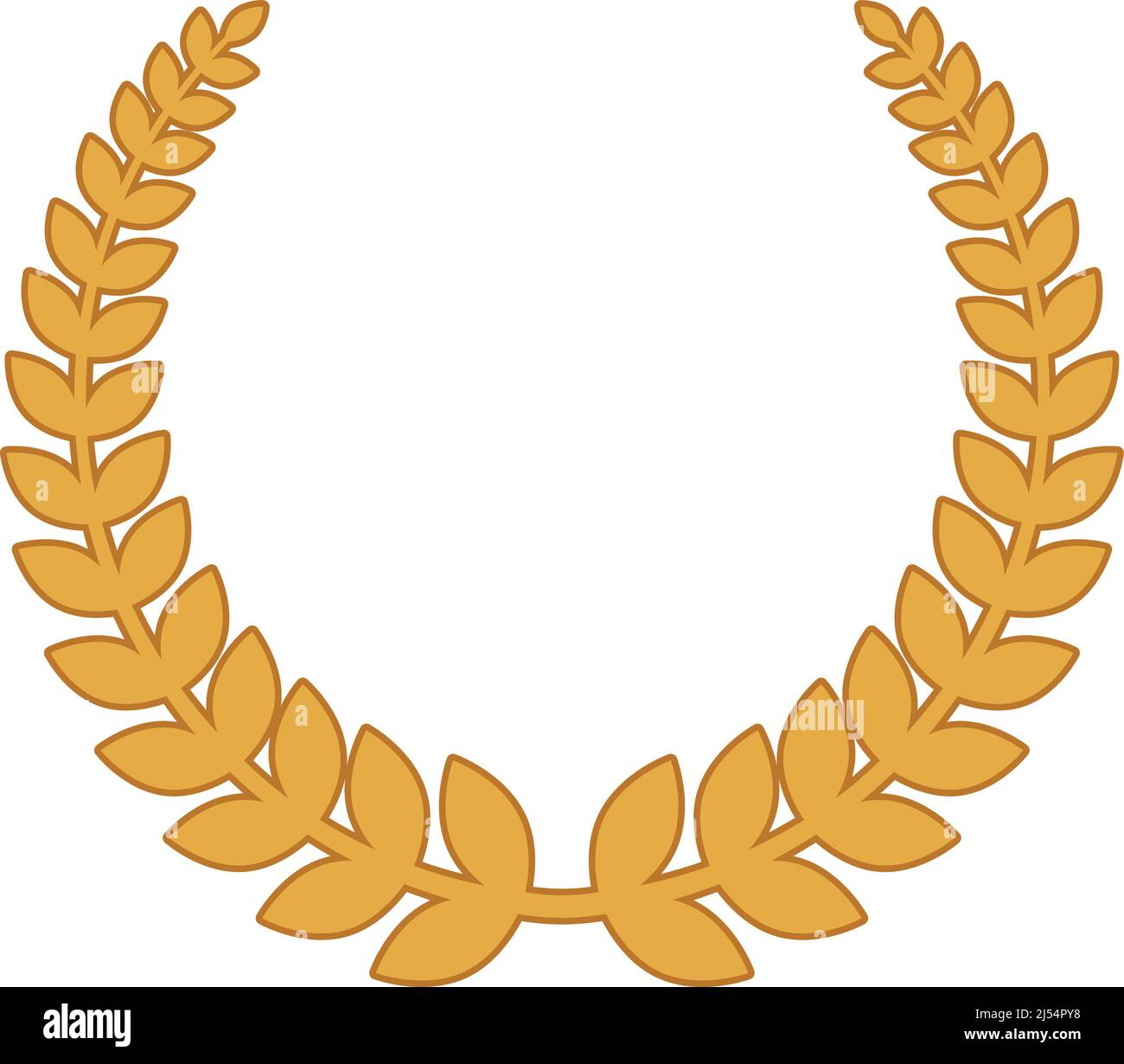 Honor symbol. Round golden laurel wreath badge Stock Vector Image & Art - Alamy
