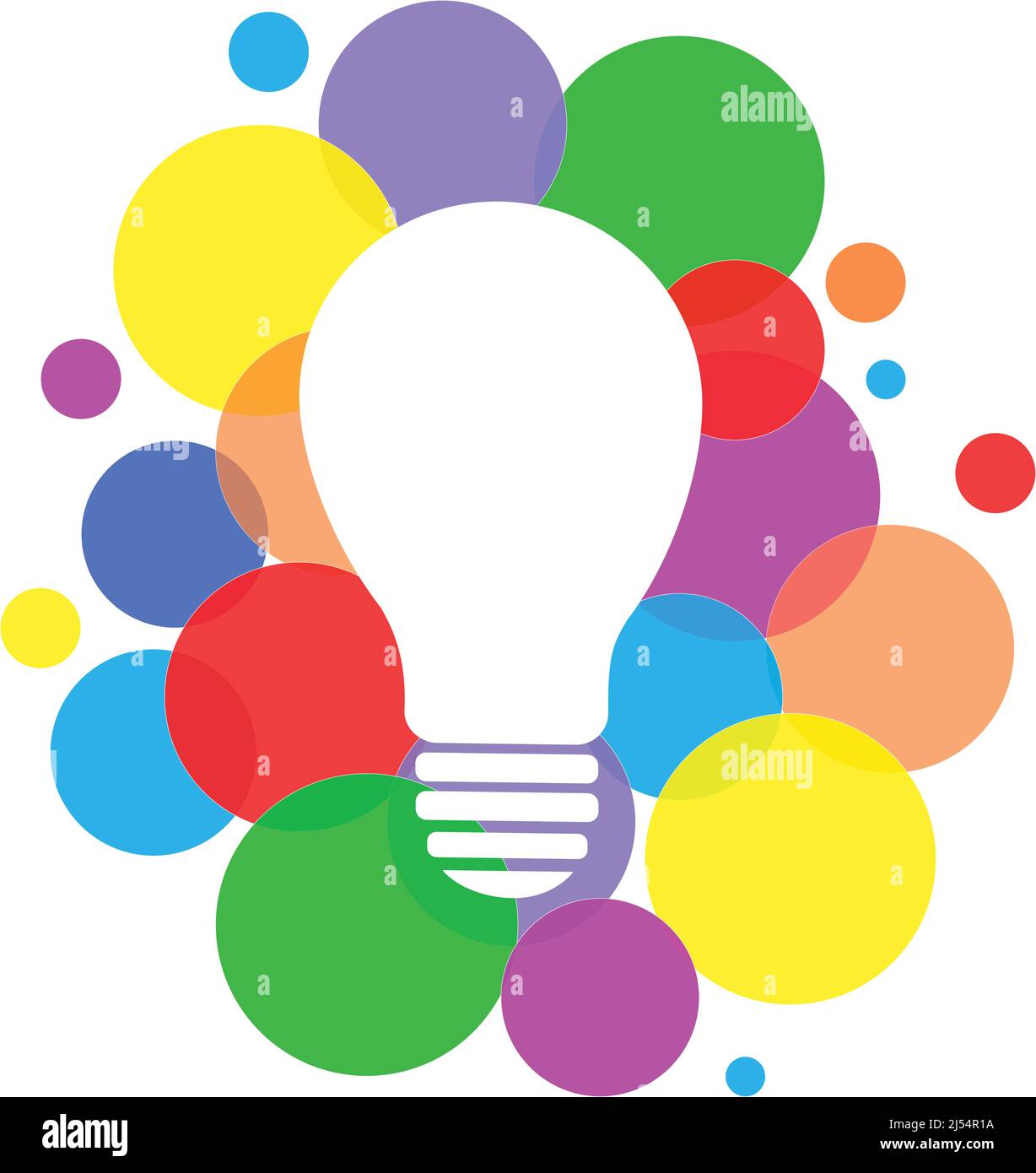 illustration of light bulb near colorful bubbles around,stock image ...