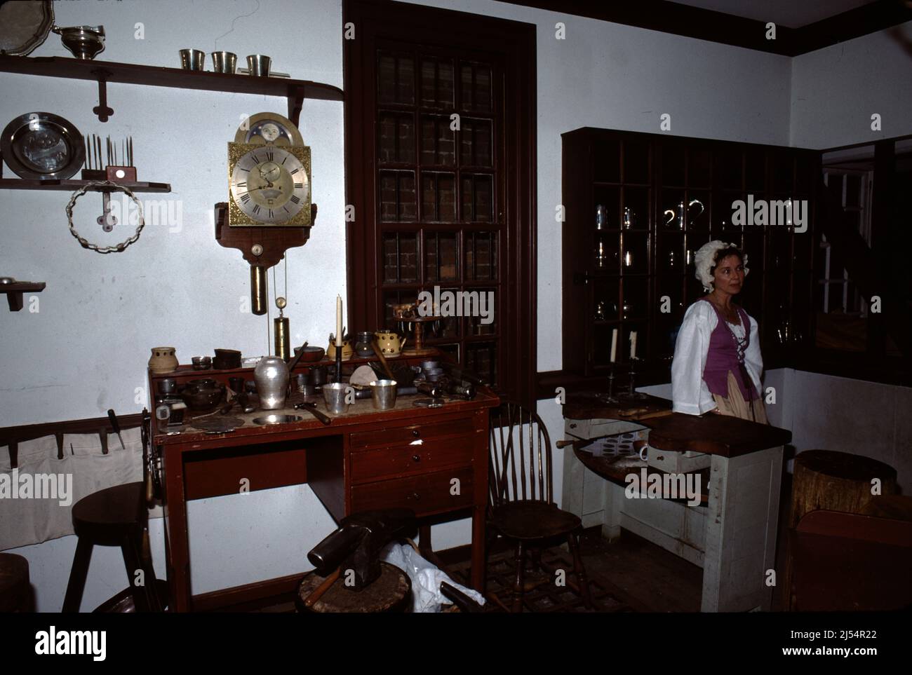 Williamsburg, VA. U.S.A. 9/1987. Master silversmith of Colonial ...