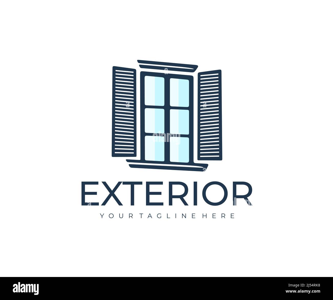 Exterior, construction and building, old vintage window, logo design ...