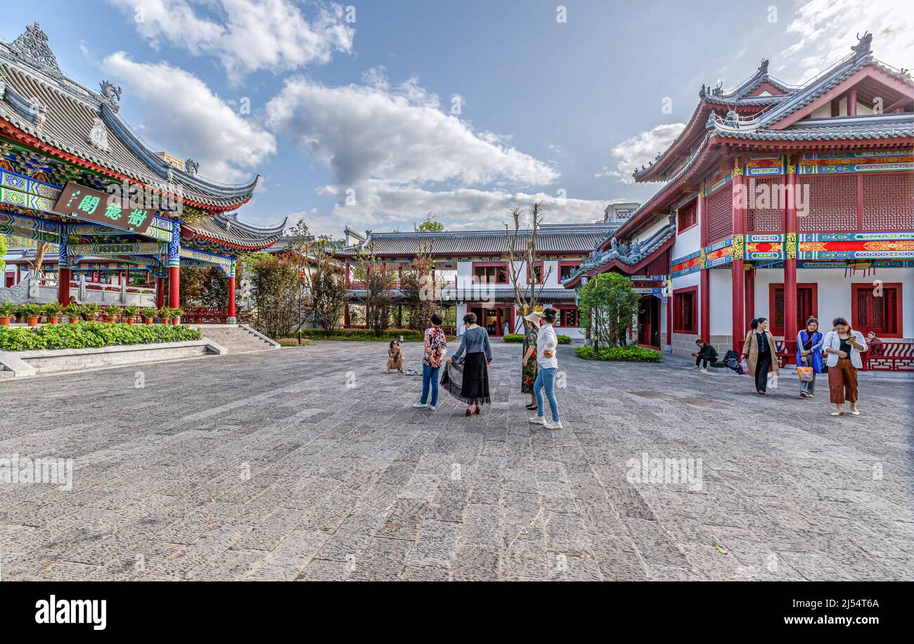 CHONGQING, CHINA - APRIL 20, 2022 - Citizens take a rest at the Yinzi ...