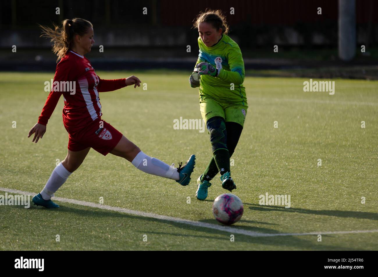 Girls soccer kick hi-res stock photography and images - Alamy