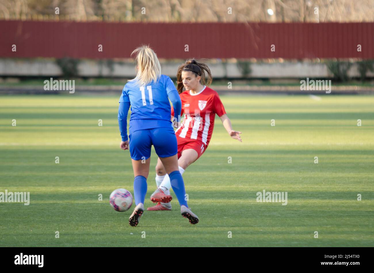 Girls soccer kick hi-res stock photography and images - Alamy