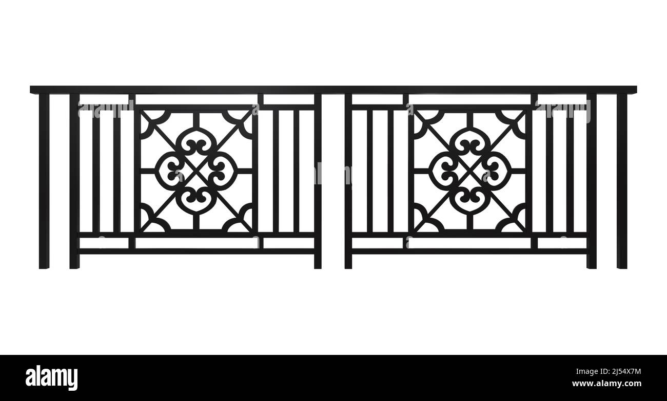 Isolated railing on white background Stock Photo - Alamy