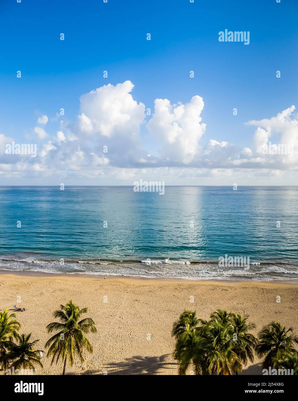 Early morning clouds over sla Verde Beach on the Atlantic Ocean in the ...
