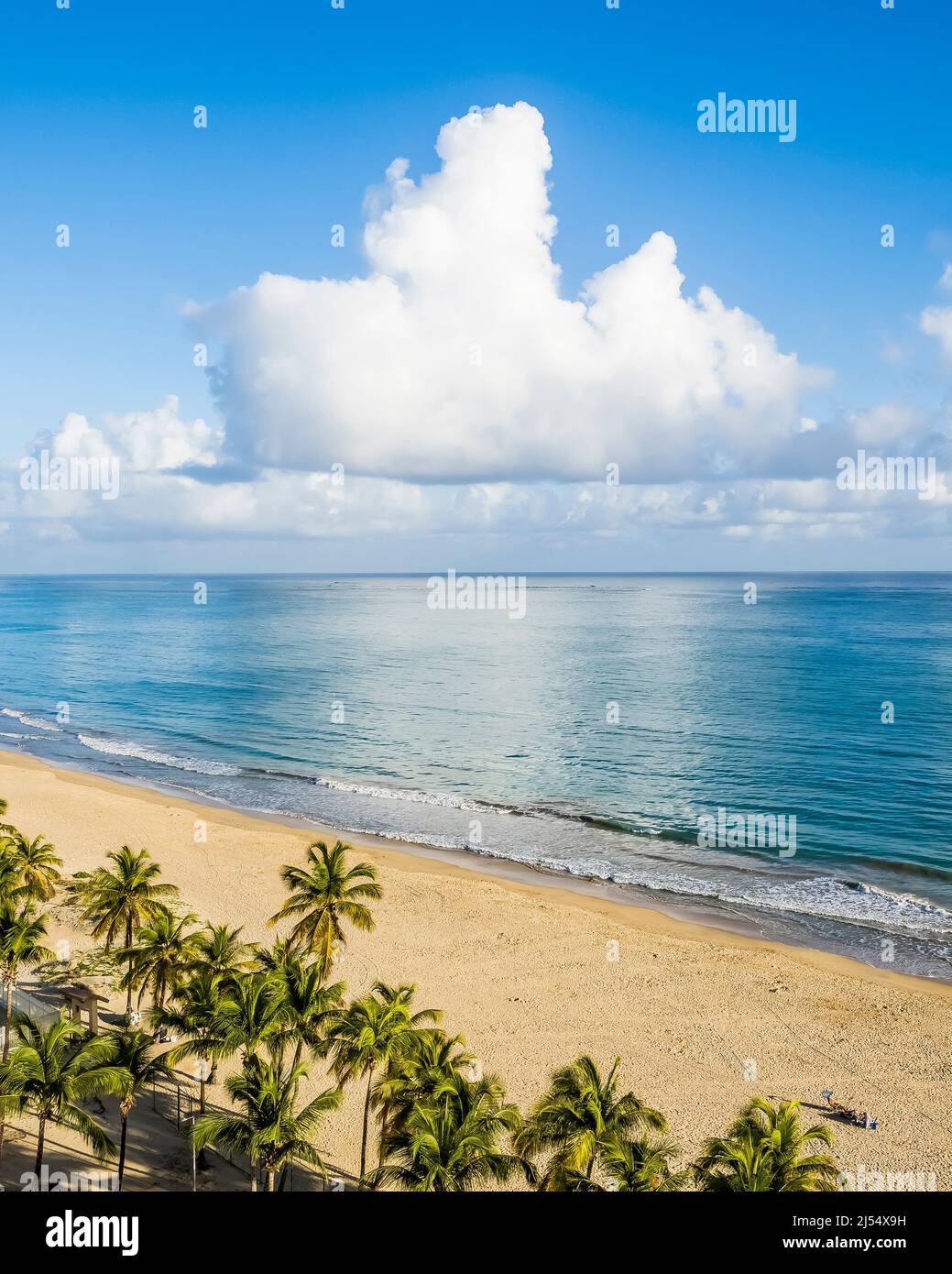 Early morning clouds over sla Verde Beach on the Atlantic Ocean in the ...