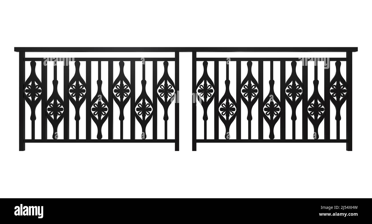 Isolated railing on white background Stock Photo - Alamy