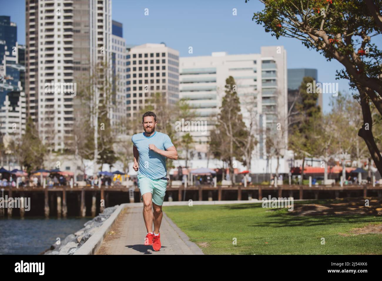 Active healthy runner jogging outdoor. Sport and healthy lifestyle ...
