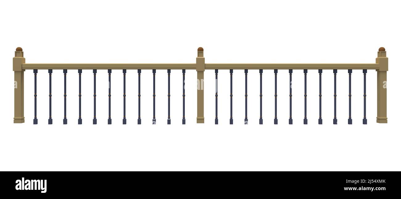 Isolated railing on white background Stock Photo - Alamy