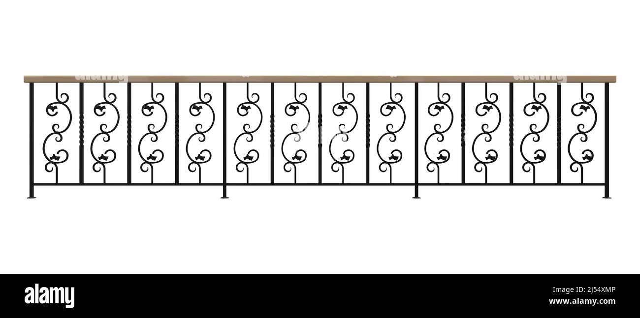 Isolated railing on white background Stock Photo - Alamy