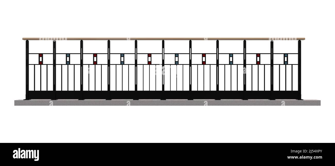 Isolated railing on white background Stock Photo - Alamy