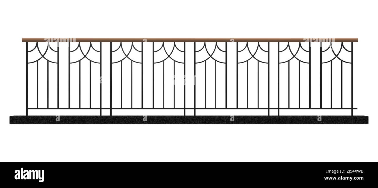 Isolated railing on white background Stock Photo - Alamy